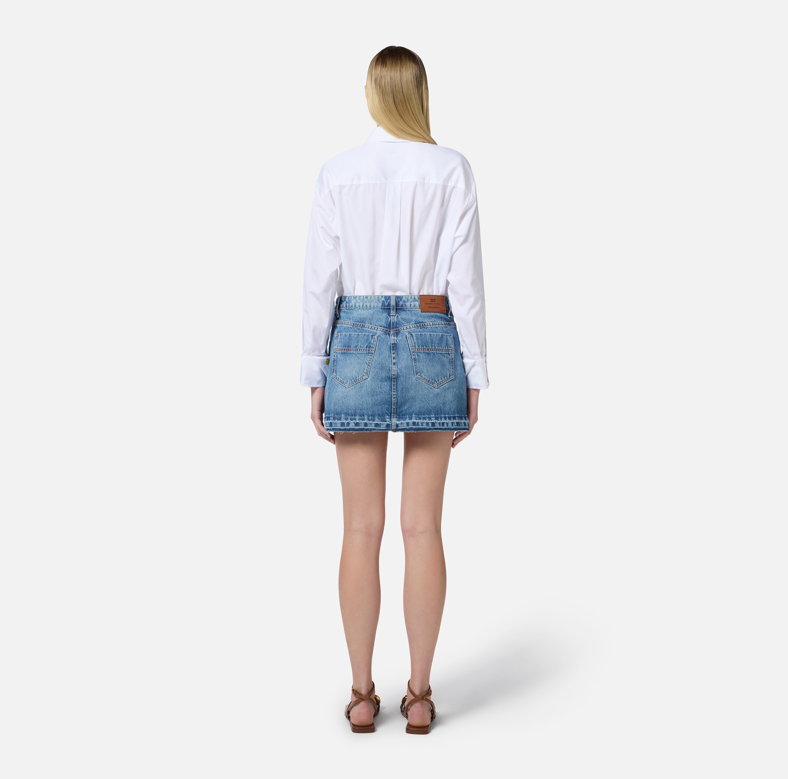 Poplin shirt with embroidered breast pocket | Elisabetta Franchi Poplin shirt with embroidered breast pocket | Elisabetta Franchi