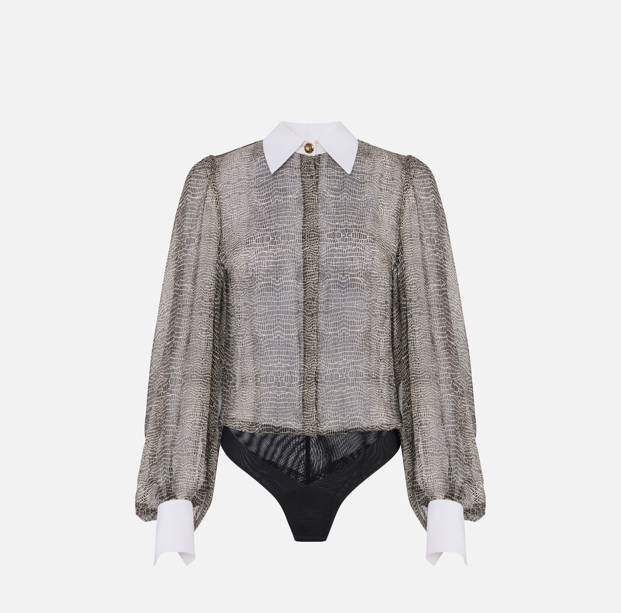 Bodysuit with python print and collar | Elisabetta Franchi