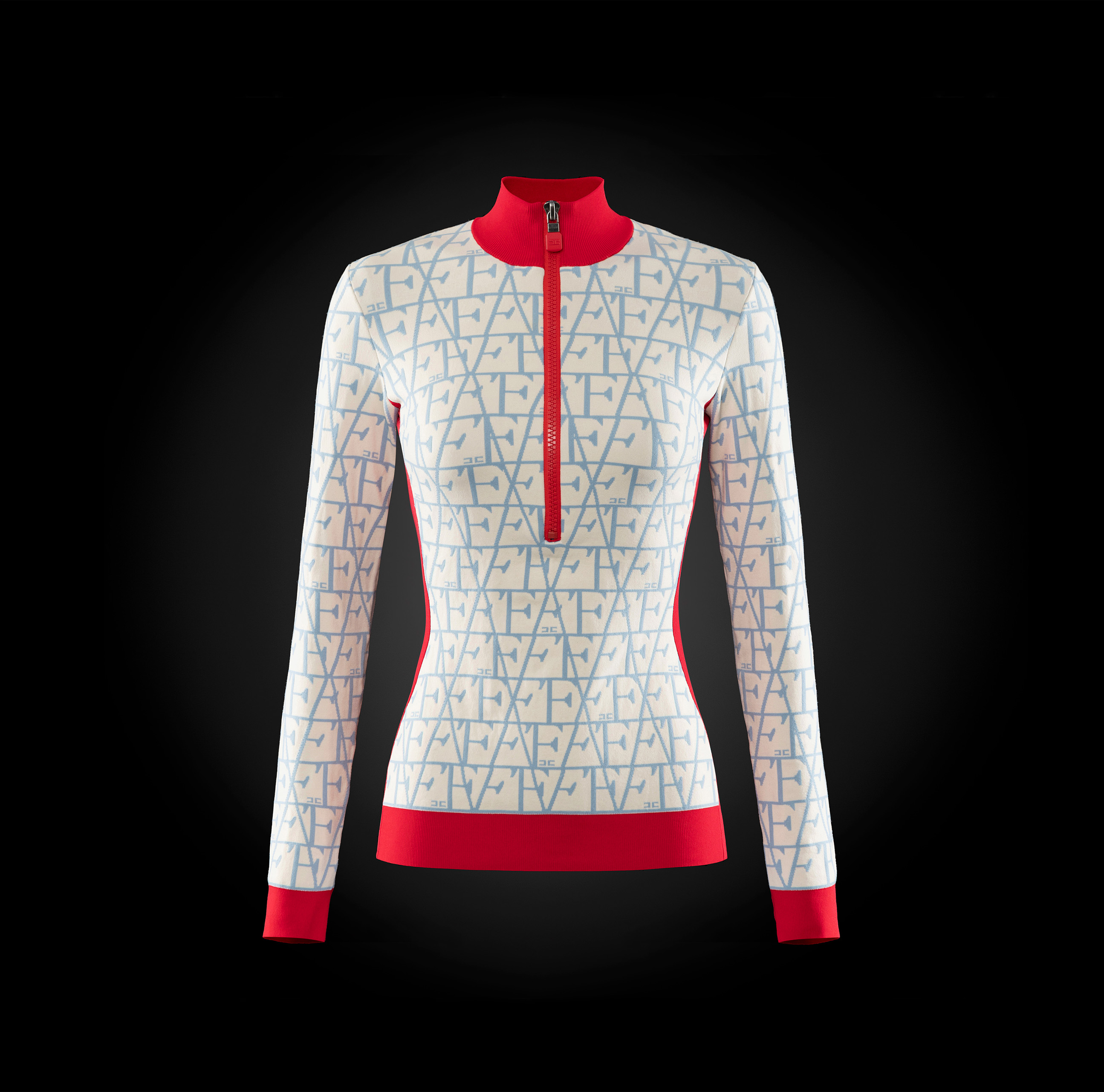 Technical wool jumper with jacquard lettering | Elisabetta Franchi