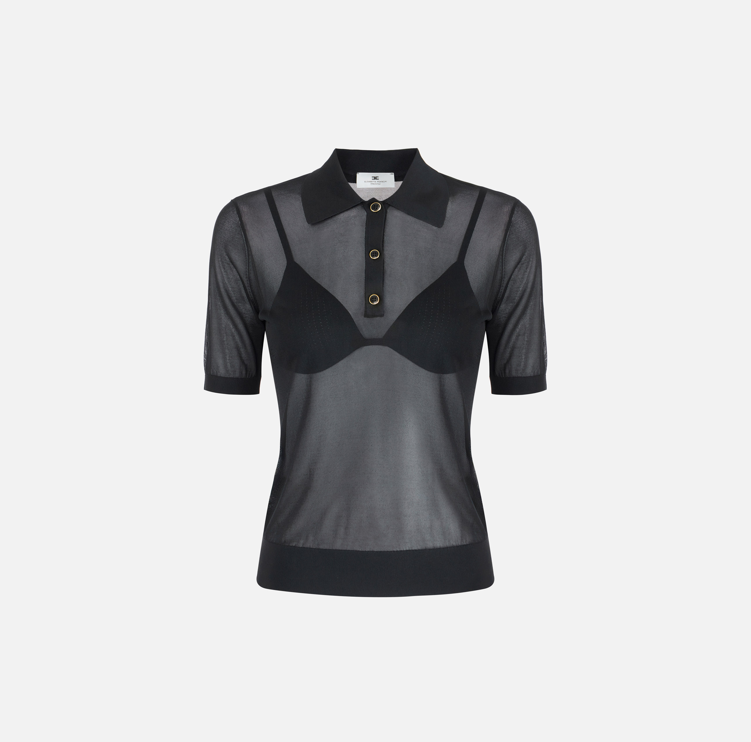 Nylon polo shirt with bra | Elisabetta Franchi