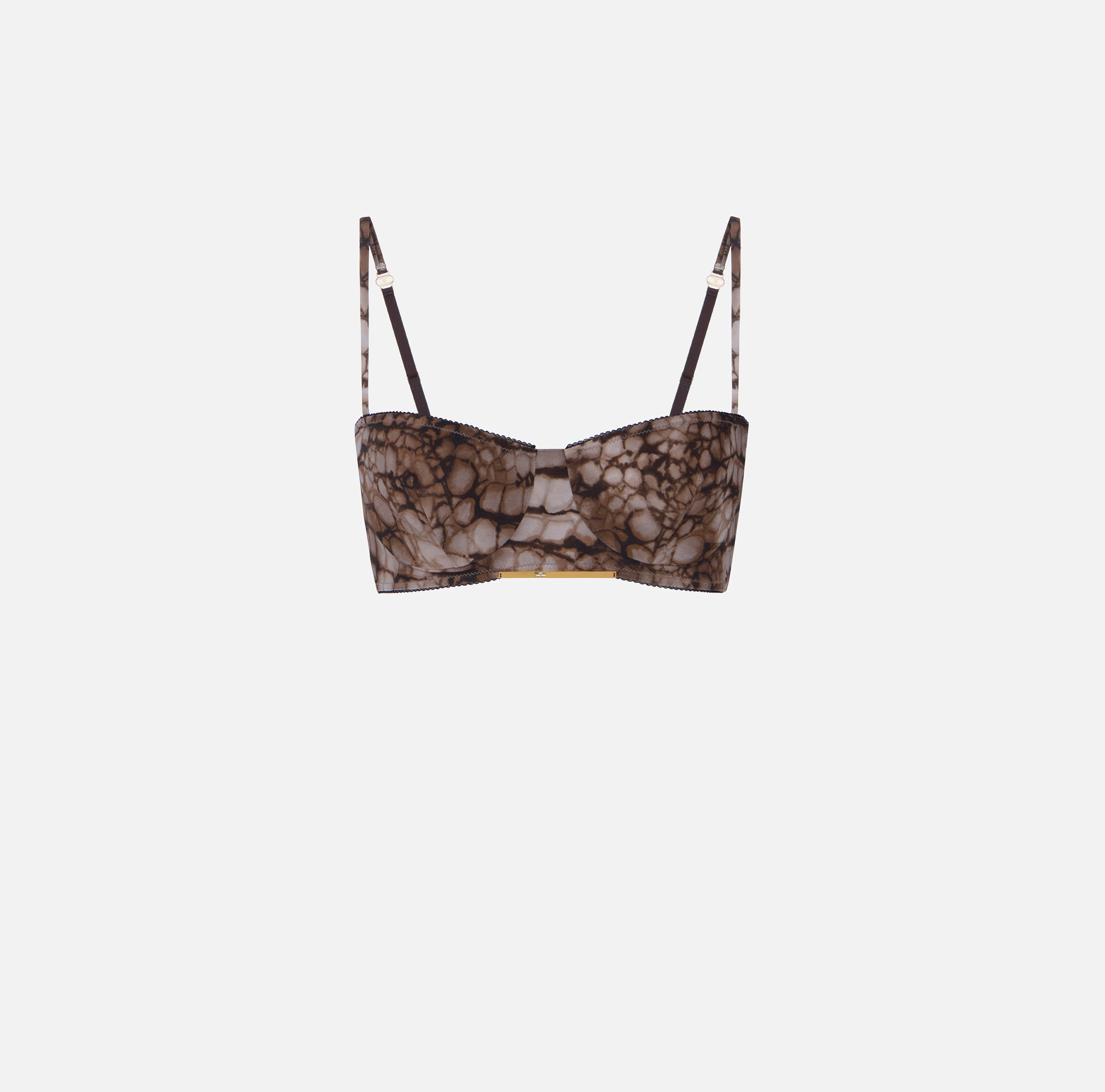 Bra in cady and tulle fabric with alligator print | Elisabetta Franchi