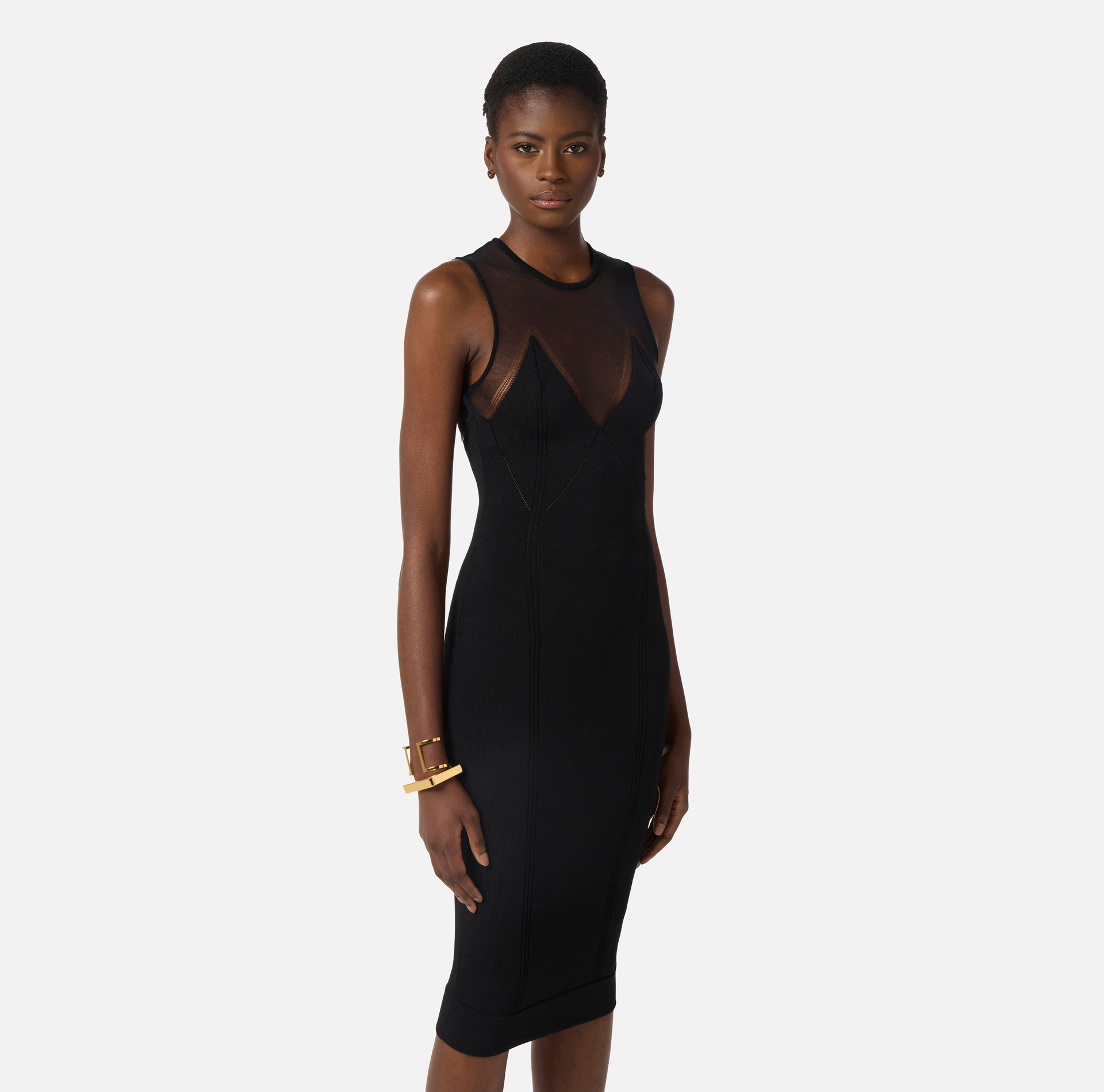 Knit dress with transparency details | Elisabetta Franchi