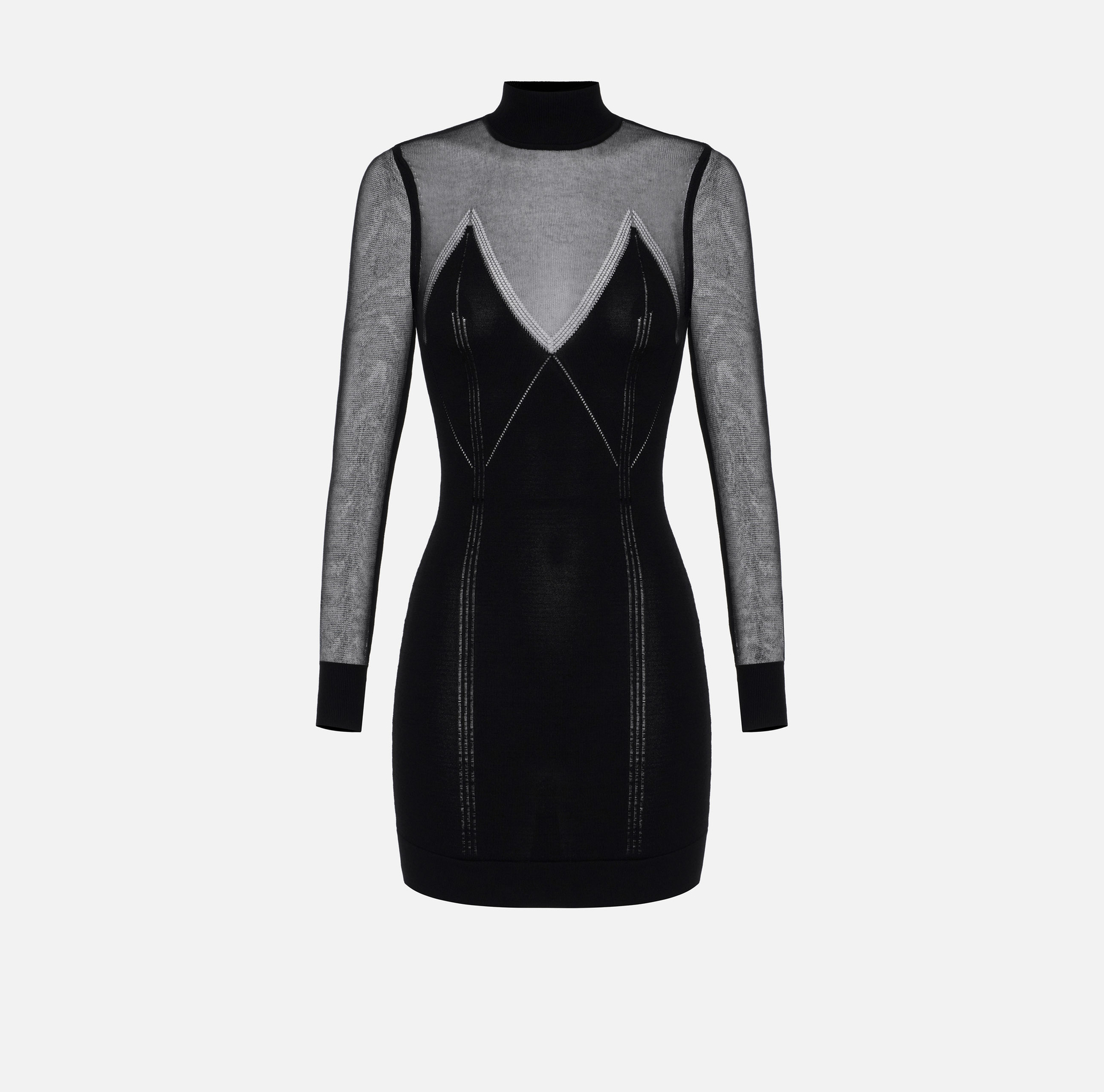 Mini dress in knit fabric with see-through details | Elisabetta Franchi