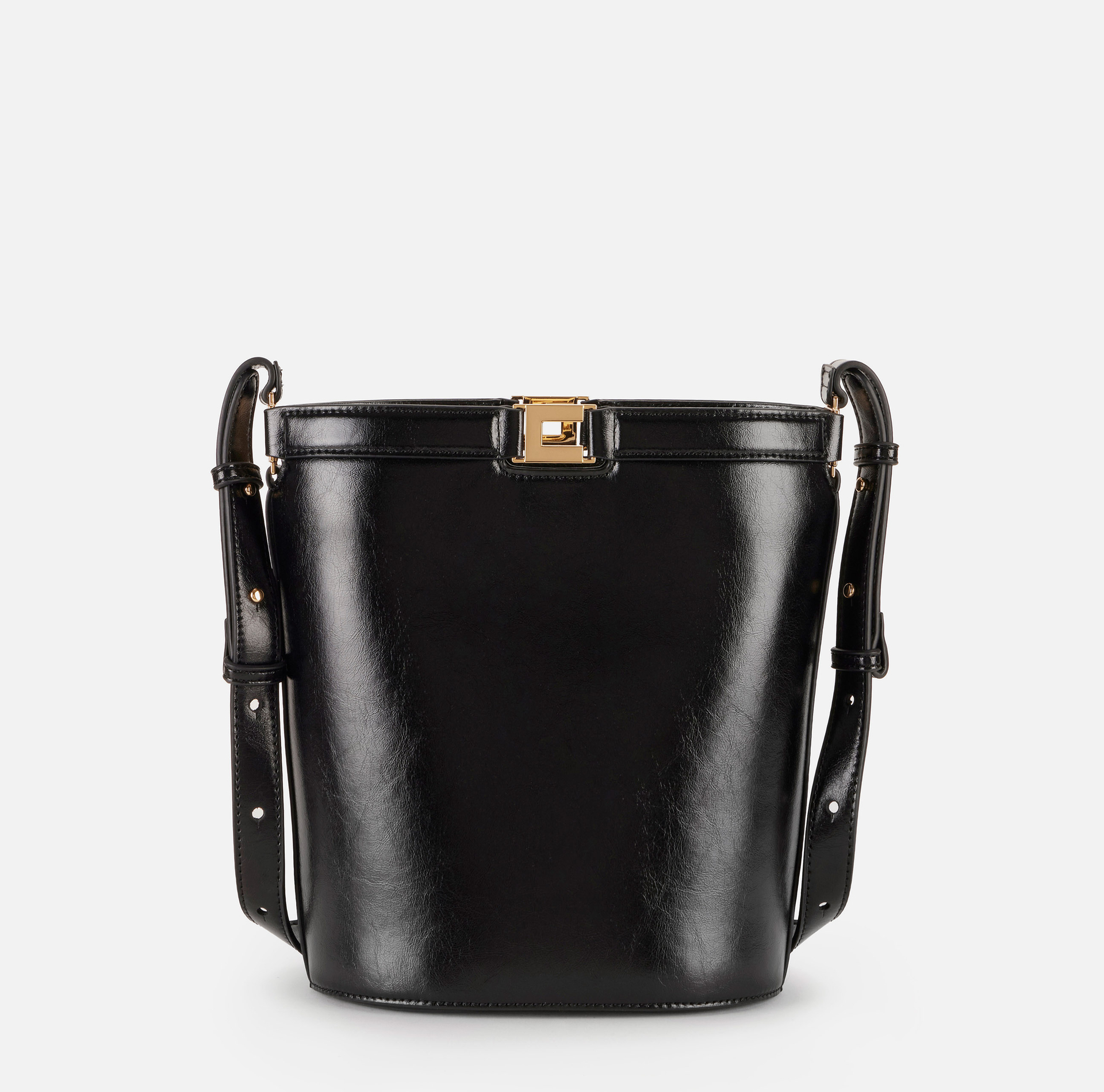 Bucket bag met lakleereffect | Elisabetta Franchi