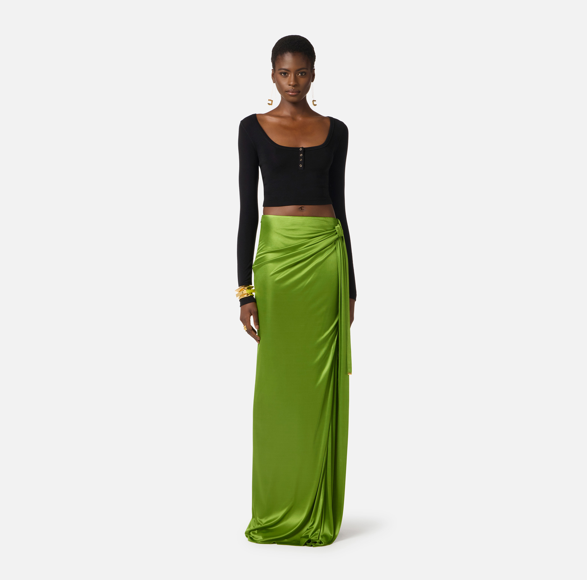 Skirt in shiny viscose jersey fabric | Elisabetta Franchi