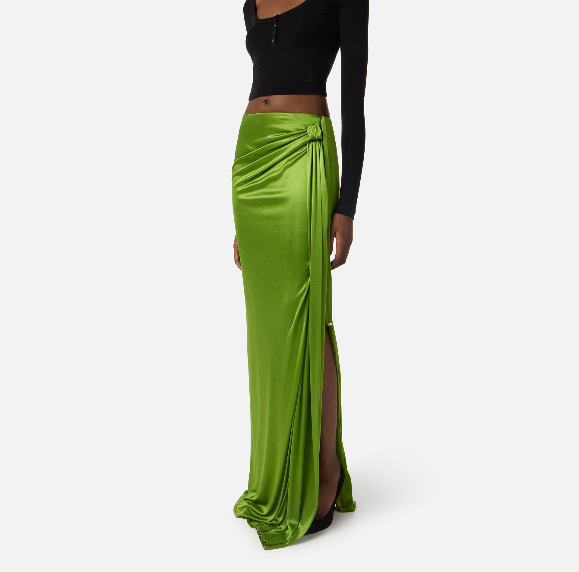 Skirt in shiny viscose jersey fabric | Elisabetta Franchi