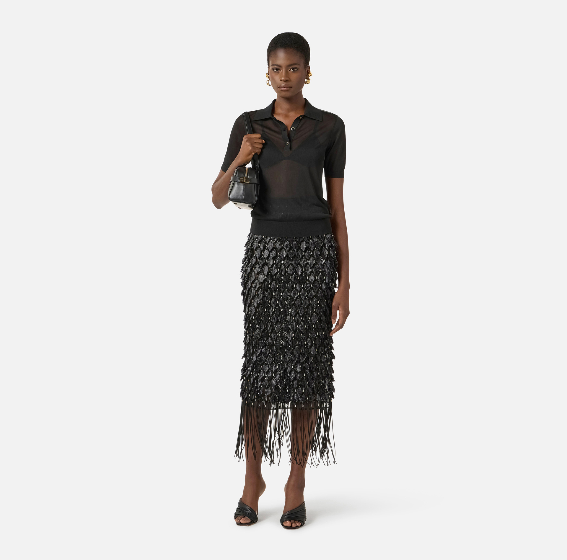 Nylon polo shirt with bra | Elisabetta Franchi
