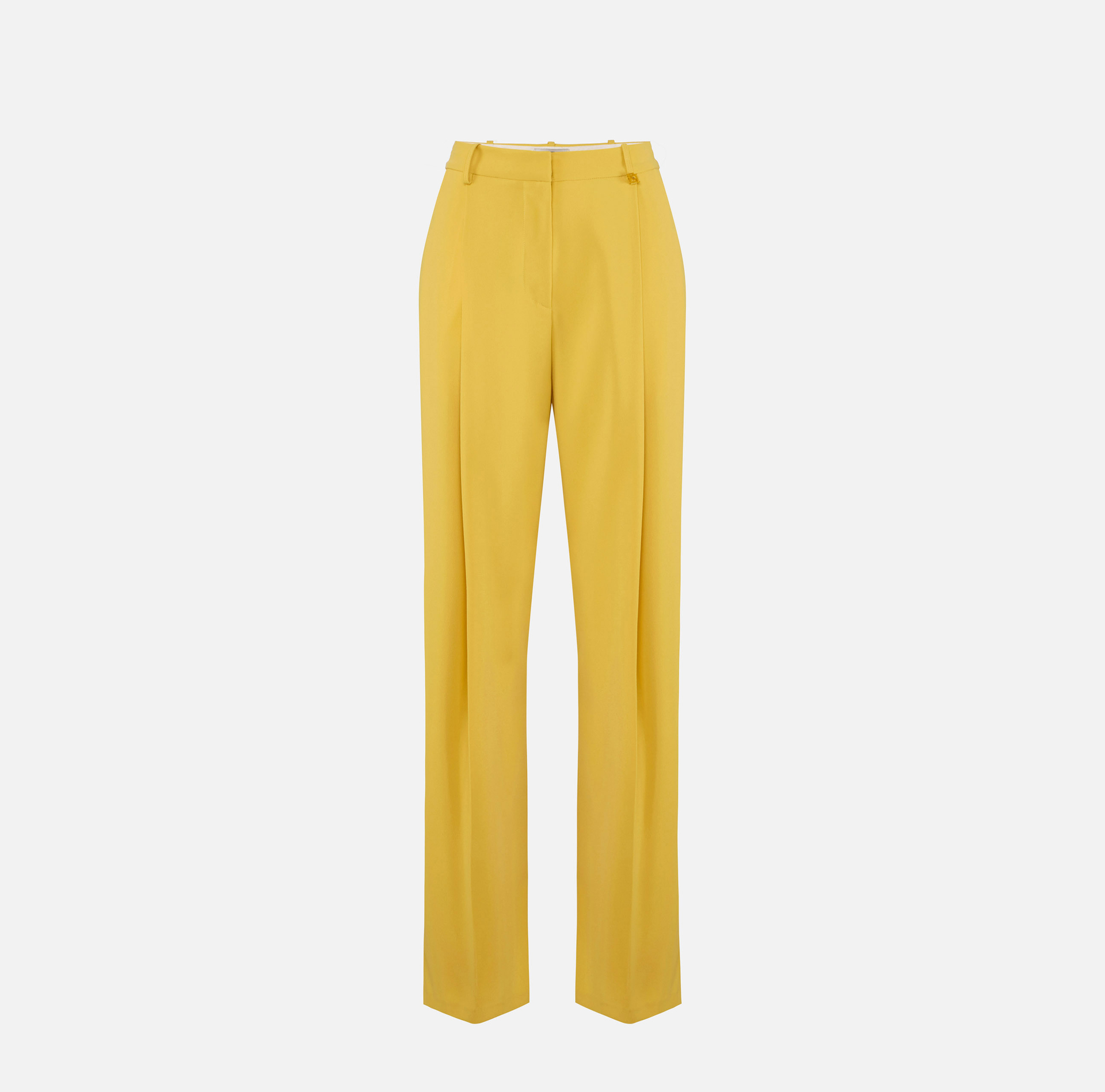 Pantaloni in crêpe leggero con logo charm | Elisabetta Franchi