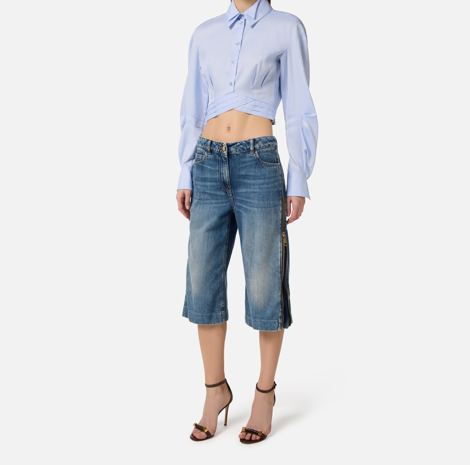 Jeans bermuda con zip | Elisabetta Franchi