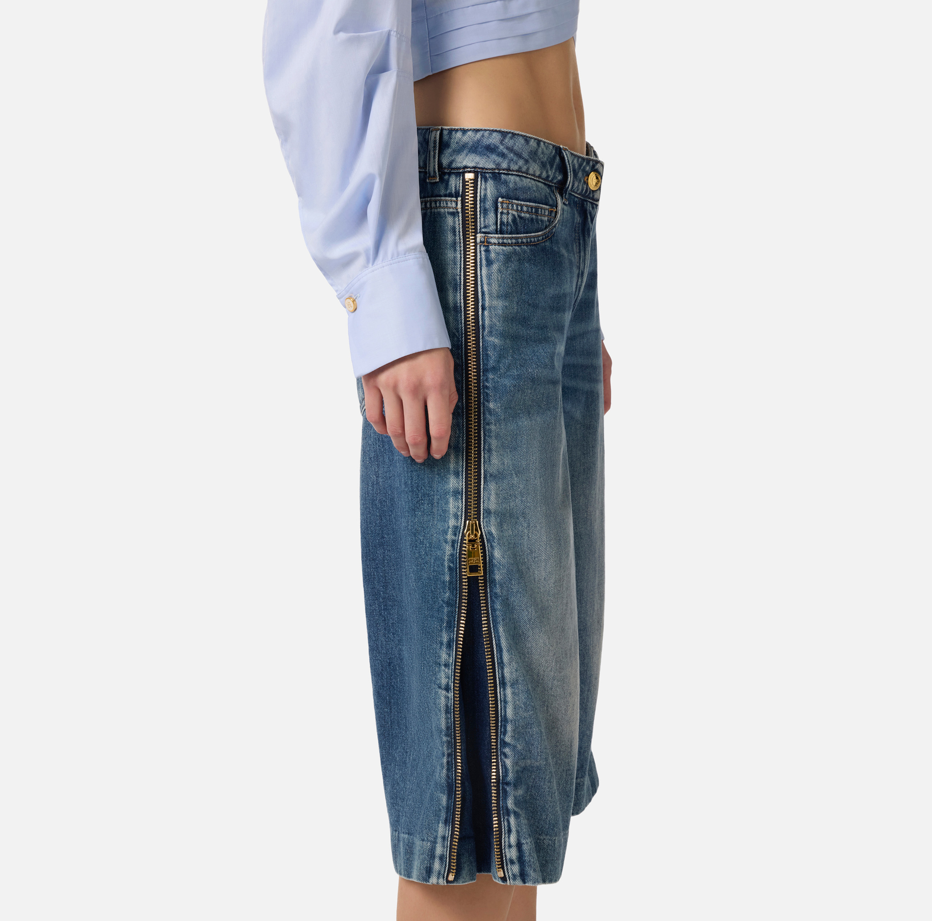 Jeans bermuda con zip | Elisabetta Franchi