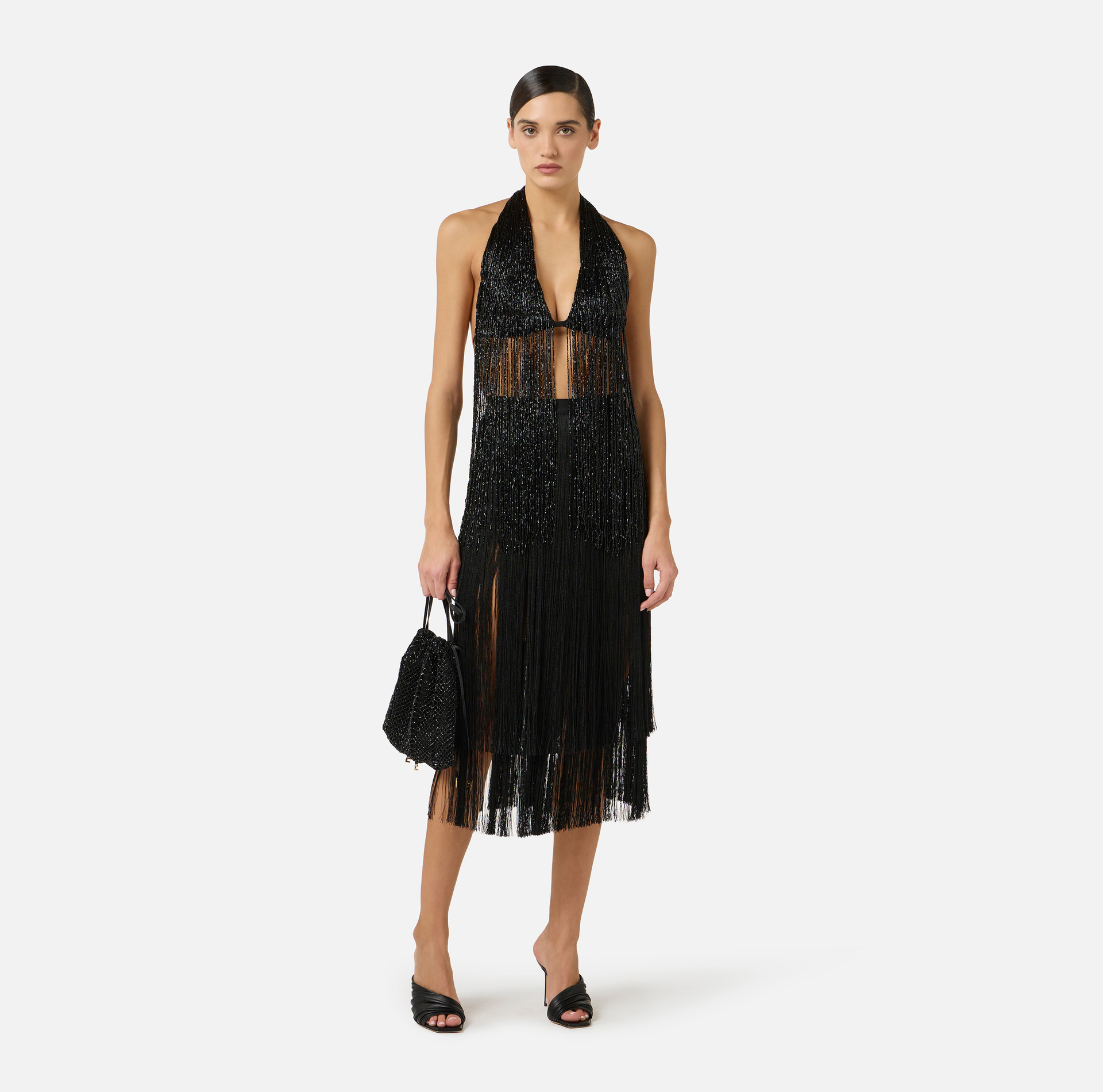 Bra with fringes and sequins | Elisabetta Franchi
