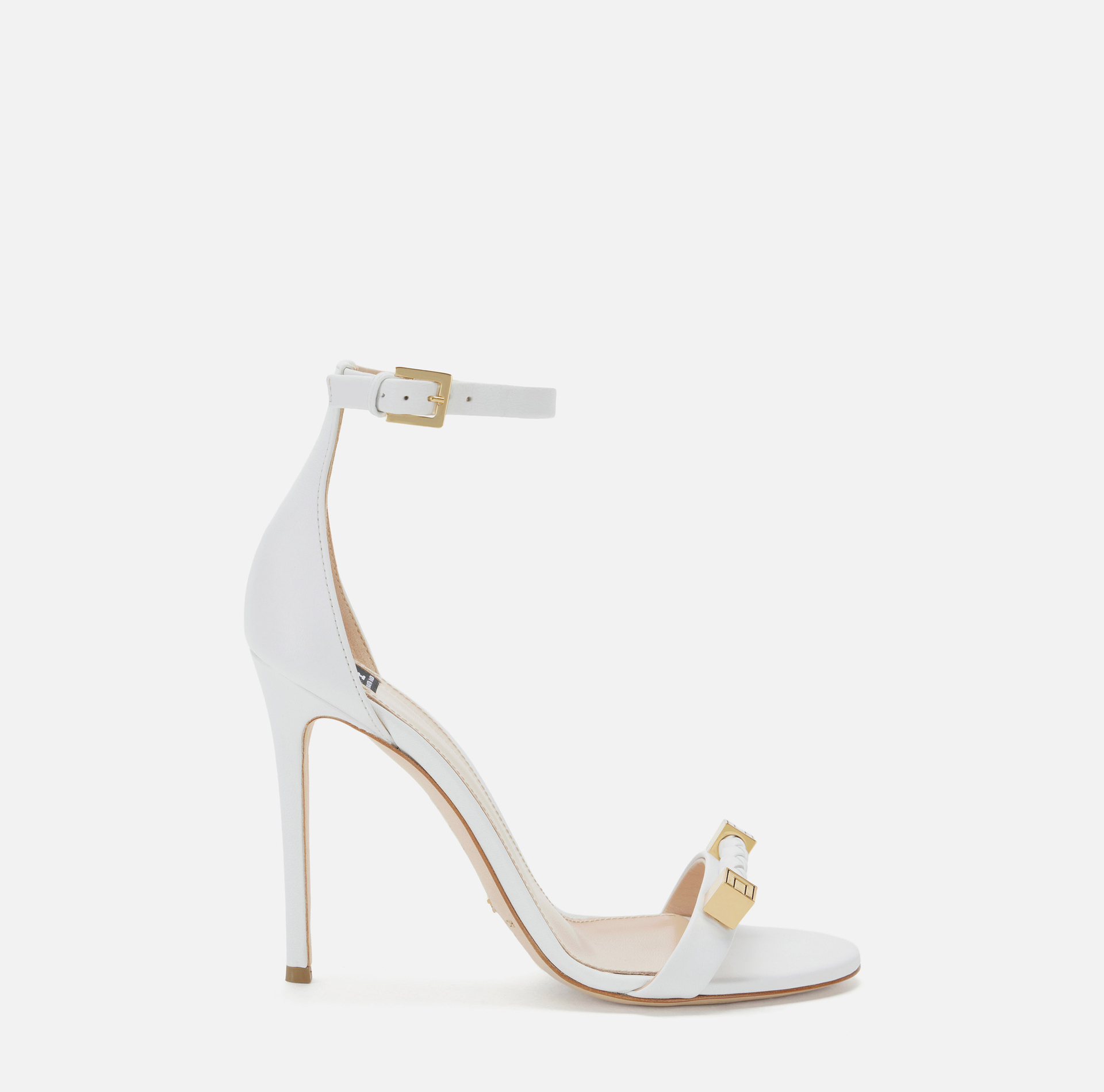 Sandalo in pelle con dettagli logo | Elisabetta Franchi