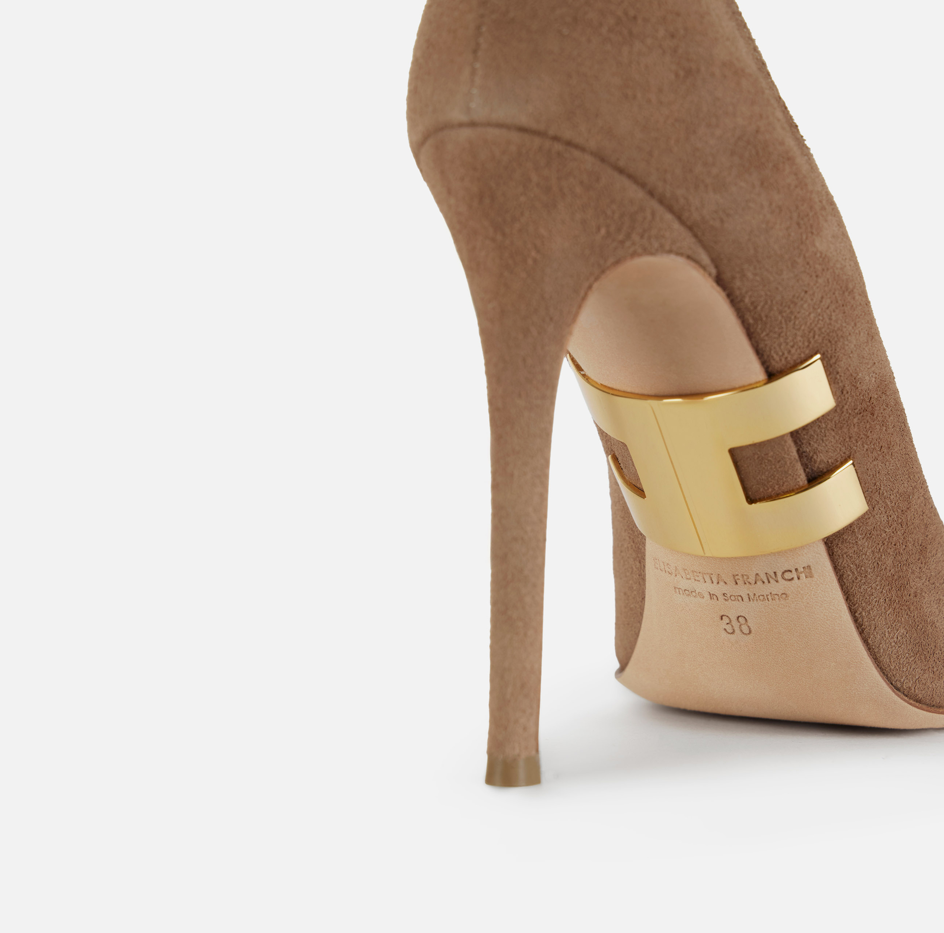 Suède pumps met decoratief logo | Elisabetta Franchi