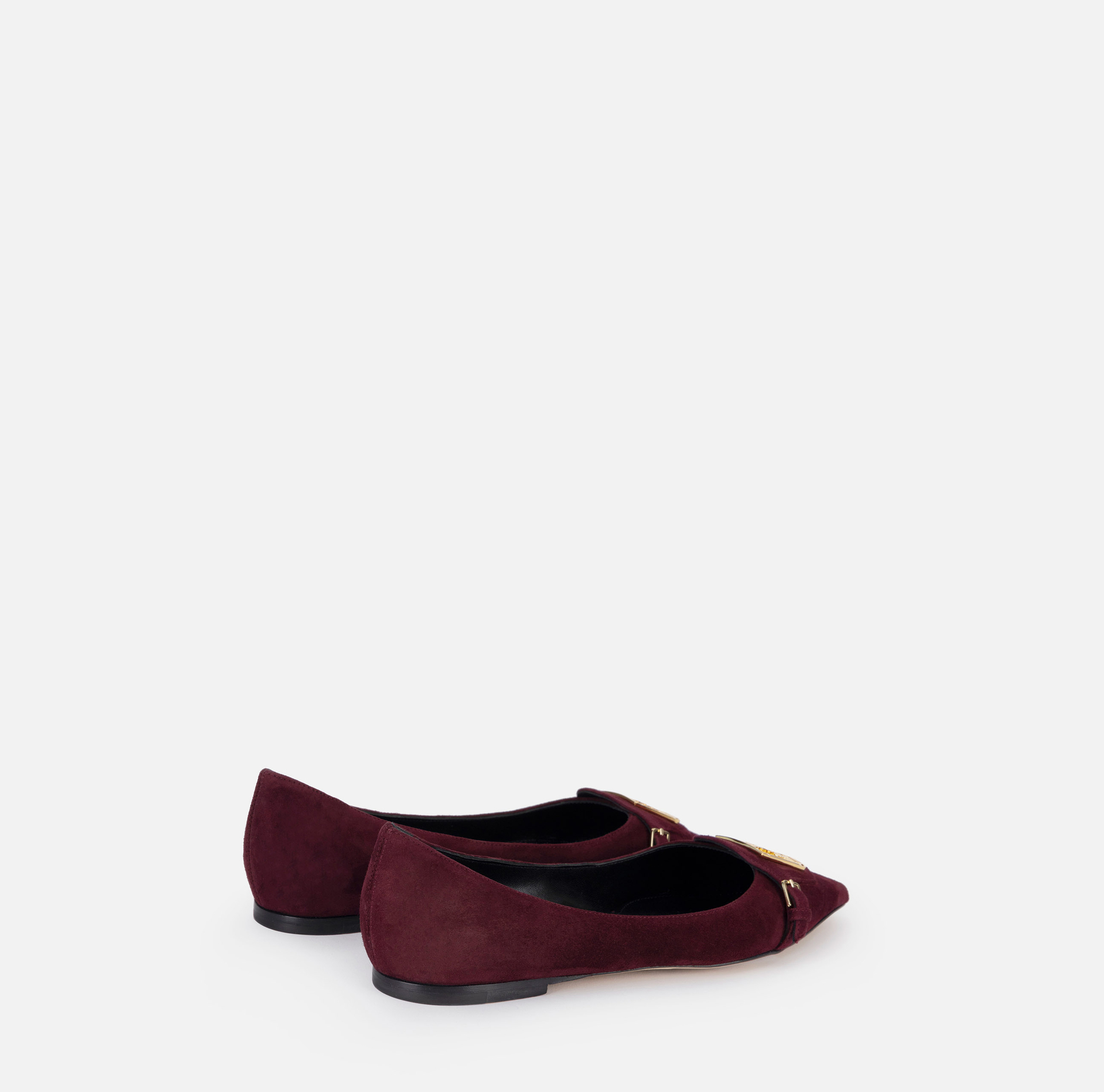 Suede flats with shield flap | Elisabetta Franchi