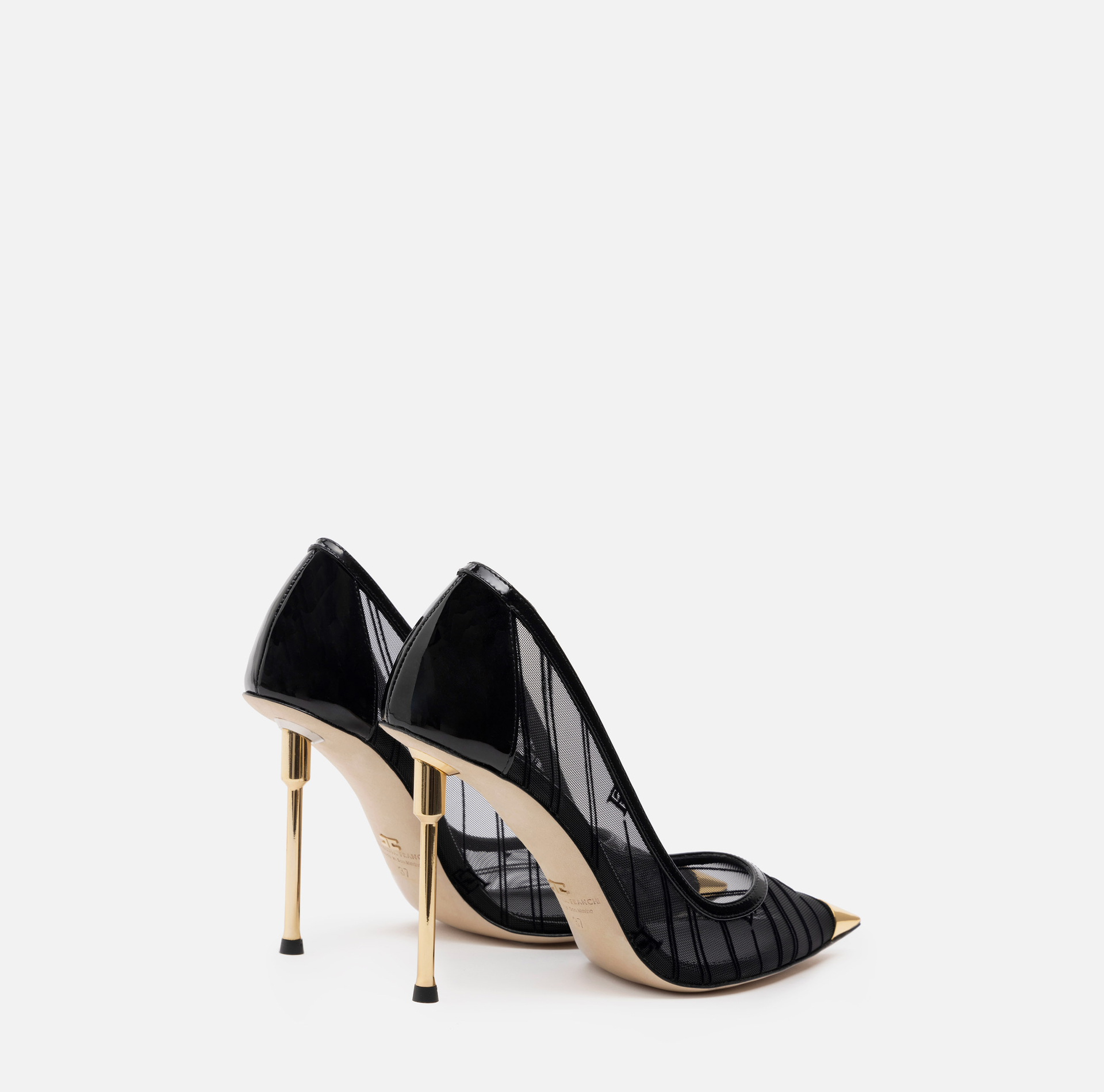 Flocked mesh pump with logo | Elisabetta Franchi