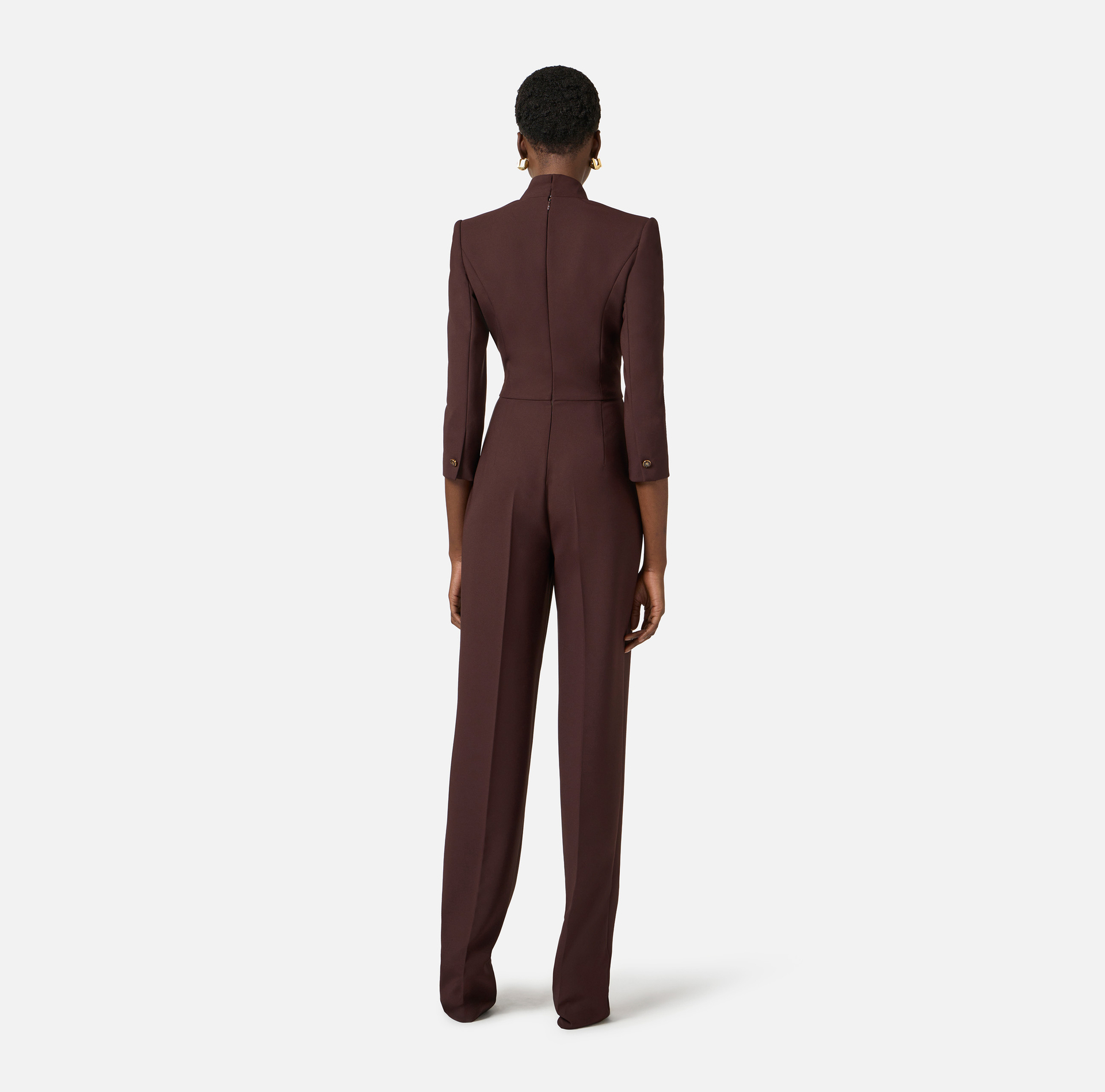 Jumpsuit in lightweight crêpe fabric with two-colour cut-outs ...